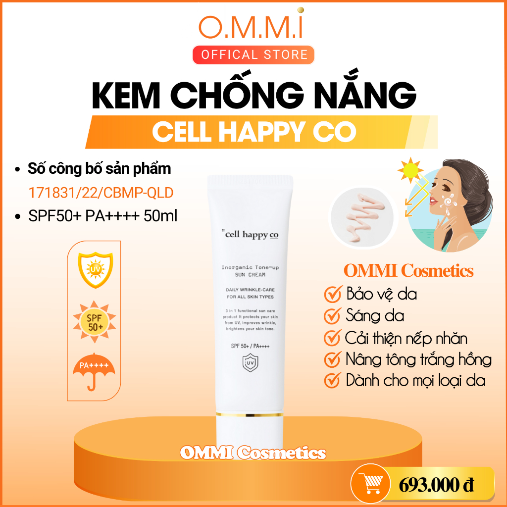 Kem chống nắng Cell Happy Co Hàn Quốc | OMMI Cosmetics | Shopee Việt Nam