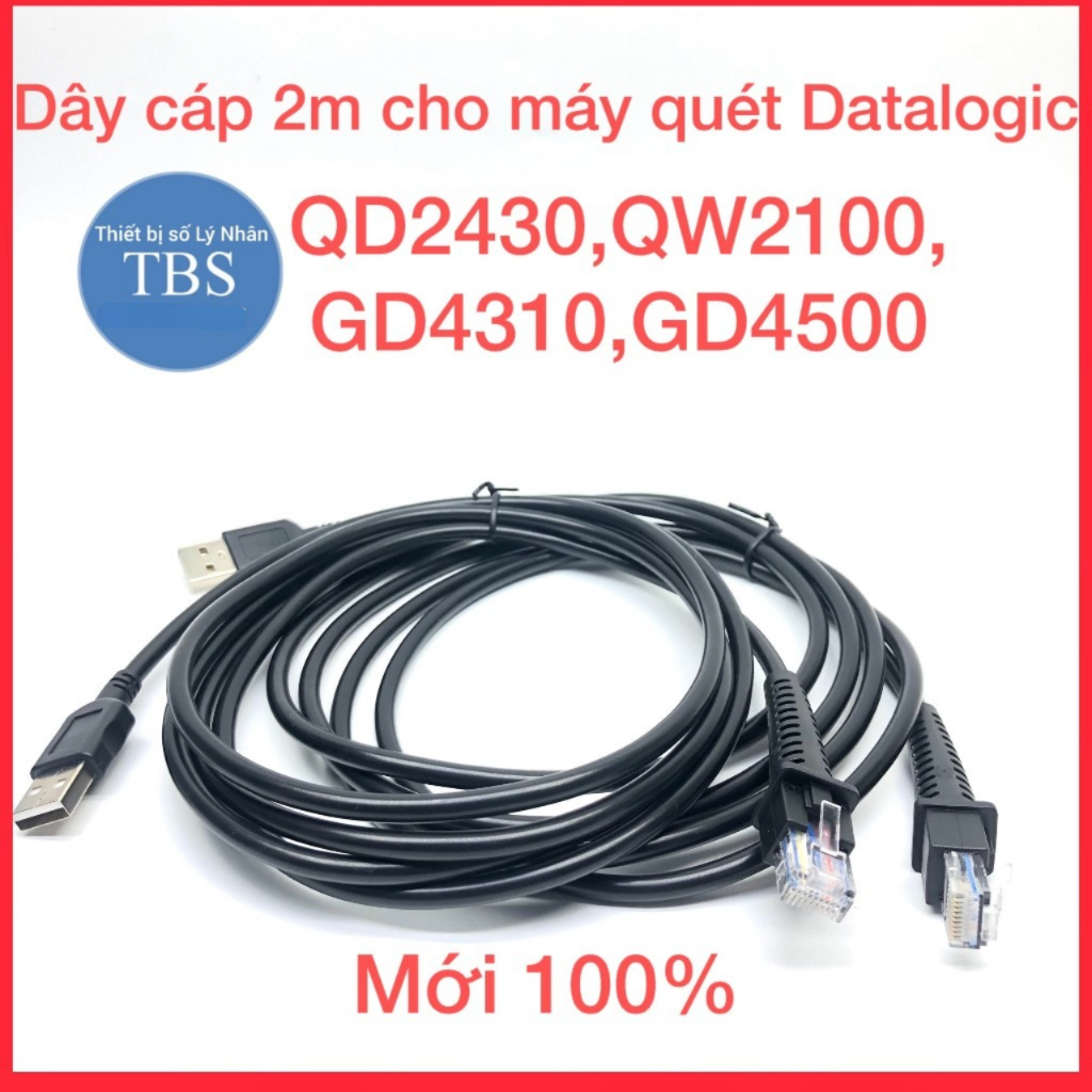 Dây cáp USB máy quét mã vạch Datalogic QW2100 W2120 GD4500 QD2430 ...
