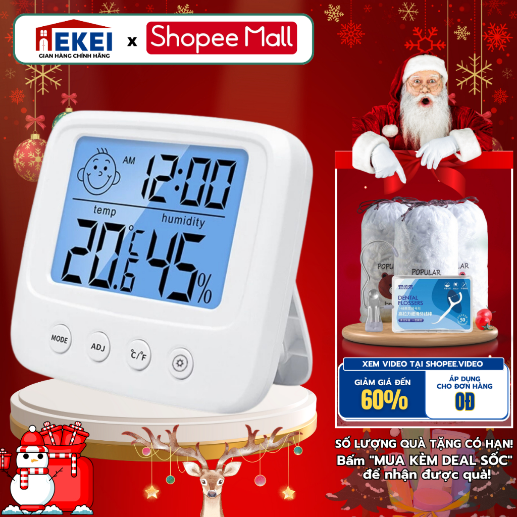 Nhiệt Kế Phòng TEKEI Điện Tử, Ẩm Kế 3in1 Để Phòng Đo Nhiệt Độ, Độ Ẩm ...