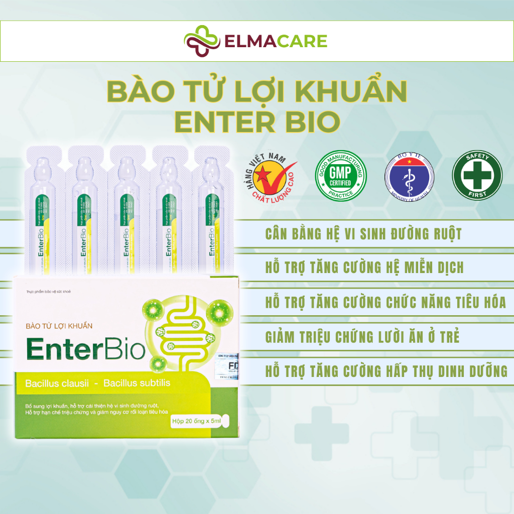 Men vi sinh 2,5 tỷ bào tử lợi khuẩn Enter Bio giúp cân bằng hệ vi sinh ...