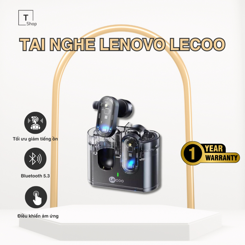 Tai nghe nhét tai Lenovo Lecoo Bluetooth 5.3 | Shopee Việt Nam