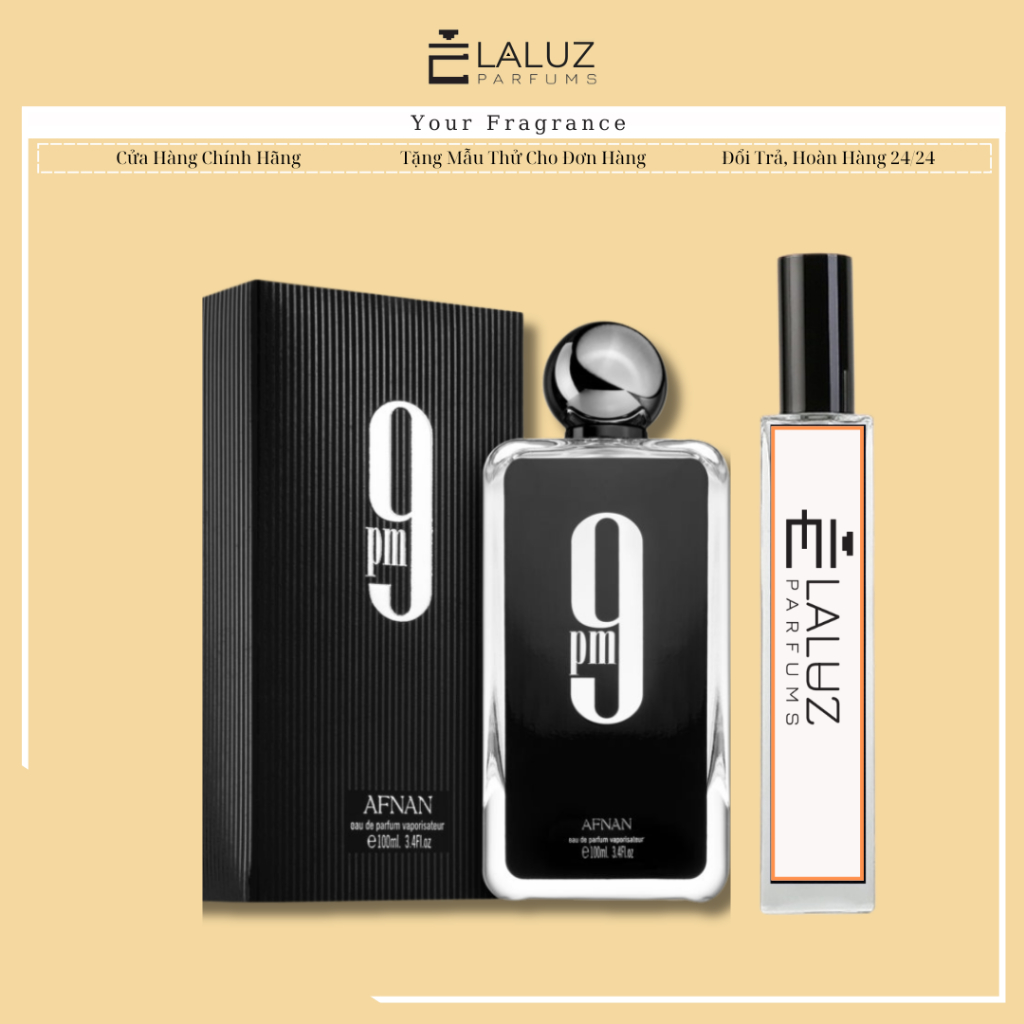 Nước hoa nam Afnan 9PM EDP LaLuz Parfums Chính Hãng nam tính, lịch lãm Tinh tế dung tích 10ml ...