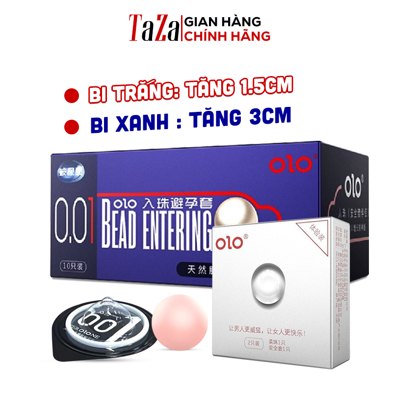 Bao Cao Su Olo Bi Xanh 3cm Entering Bread (10 Bcs + 1Bi Silicon), Bcs Siêu Mỏng 0.01mm, Nhiều ...