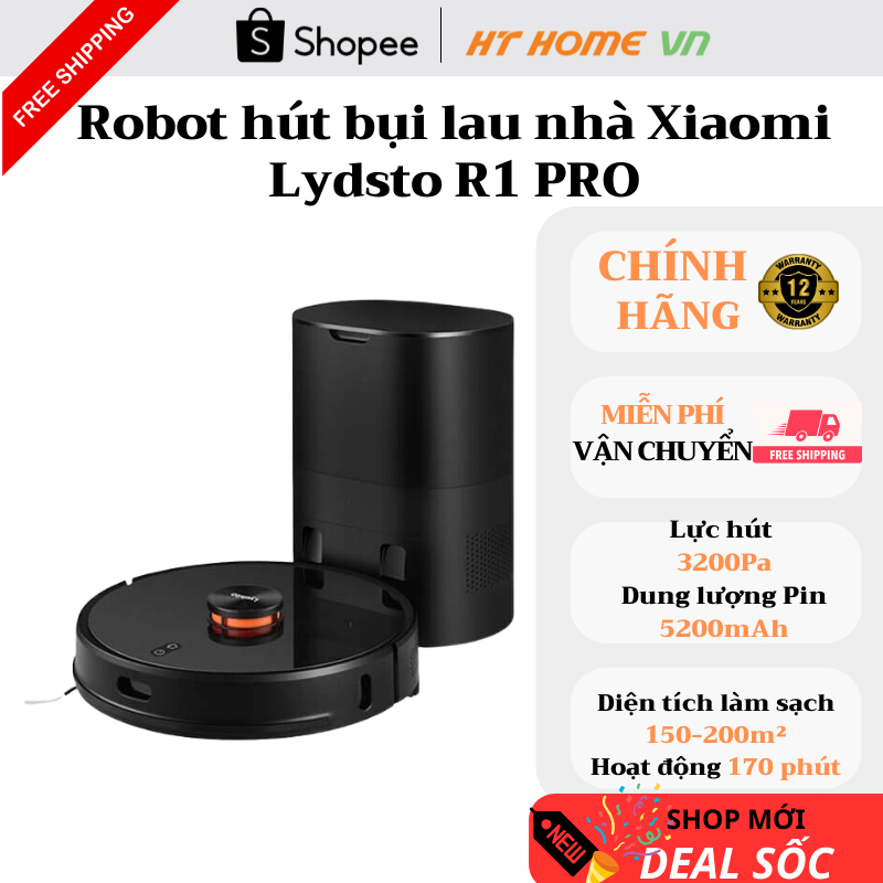 Robot Hút Bụi Lau Nhà Xiaomi Lydsto R1 Pro HD-STYTJ-B03 Lực Hút 3200Pa ...