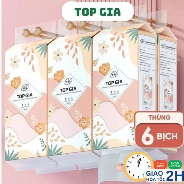Khăn giấy gấu trúc Top Gia Sắc Hạ 6 bịch, giấy vệ sinh treo tường 1280 tờ 4 lớp an tòan tiện lợi ...
