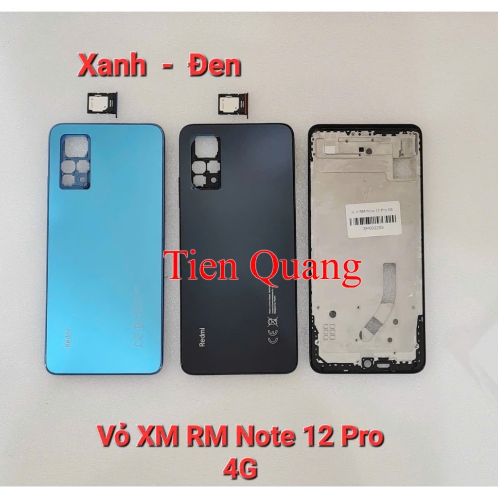 Bộ vỏ Xiaomi Redmi note 12 Pro 4G (gồm lưng, viền sườn, xương, kính cam ...