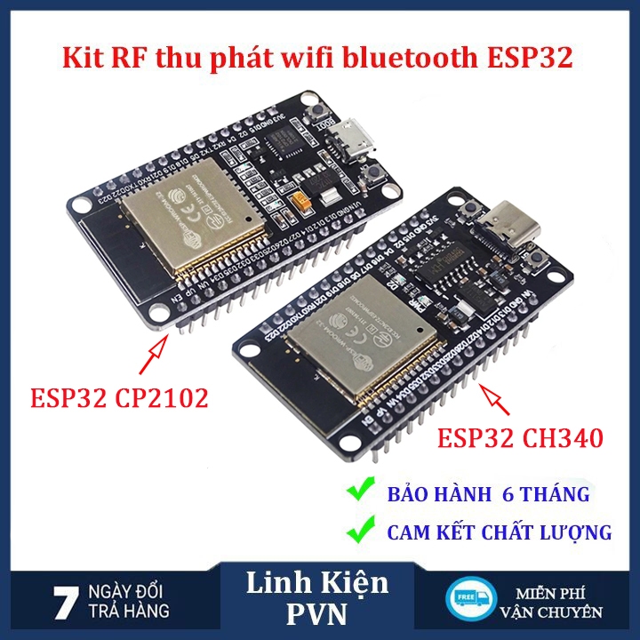 Kit ESP32 Wifi + Bluetooth CH340/CP2102 30P (30 Chân) - Kit thu phát ...