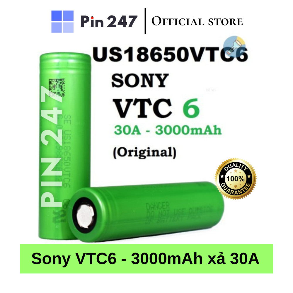 Pin 18650 Sony VTC4 VTC5 VTC6 US18650VTC6 30A 3000mAh - Hàng chính hãng ...