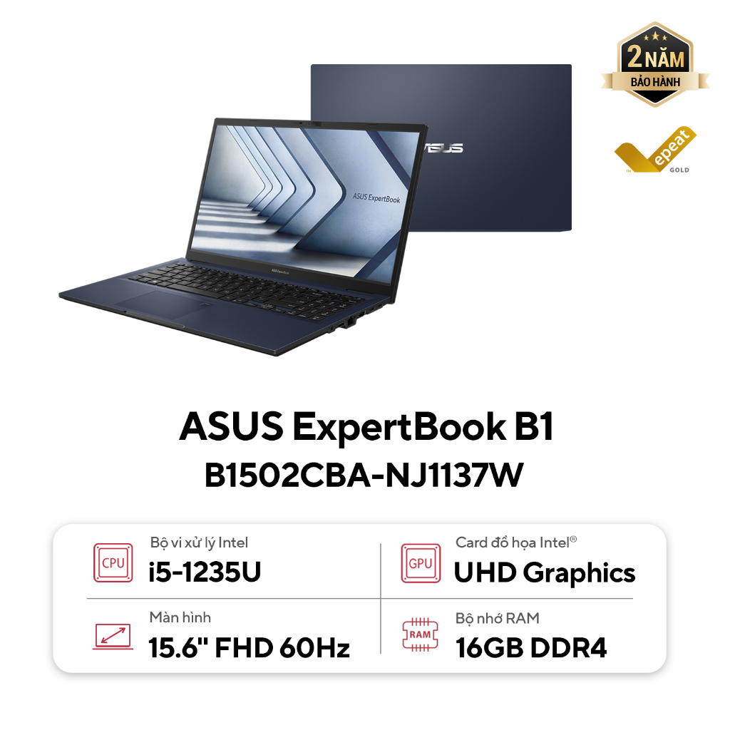 Laptop ASUS ExpertBook B1 B1502CBA-NJ1137W i5-1235U | 16GB | 512GB | 15 ...