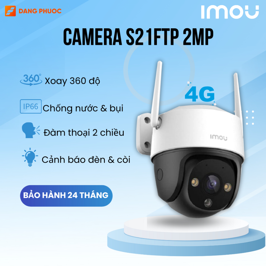 Camera Camera IMOU 4G ngoài trời, Cruiser S21FTP 2mp, Tích hợp sim 4G ...