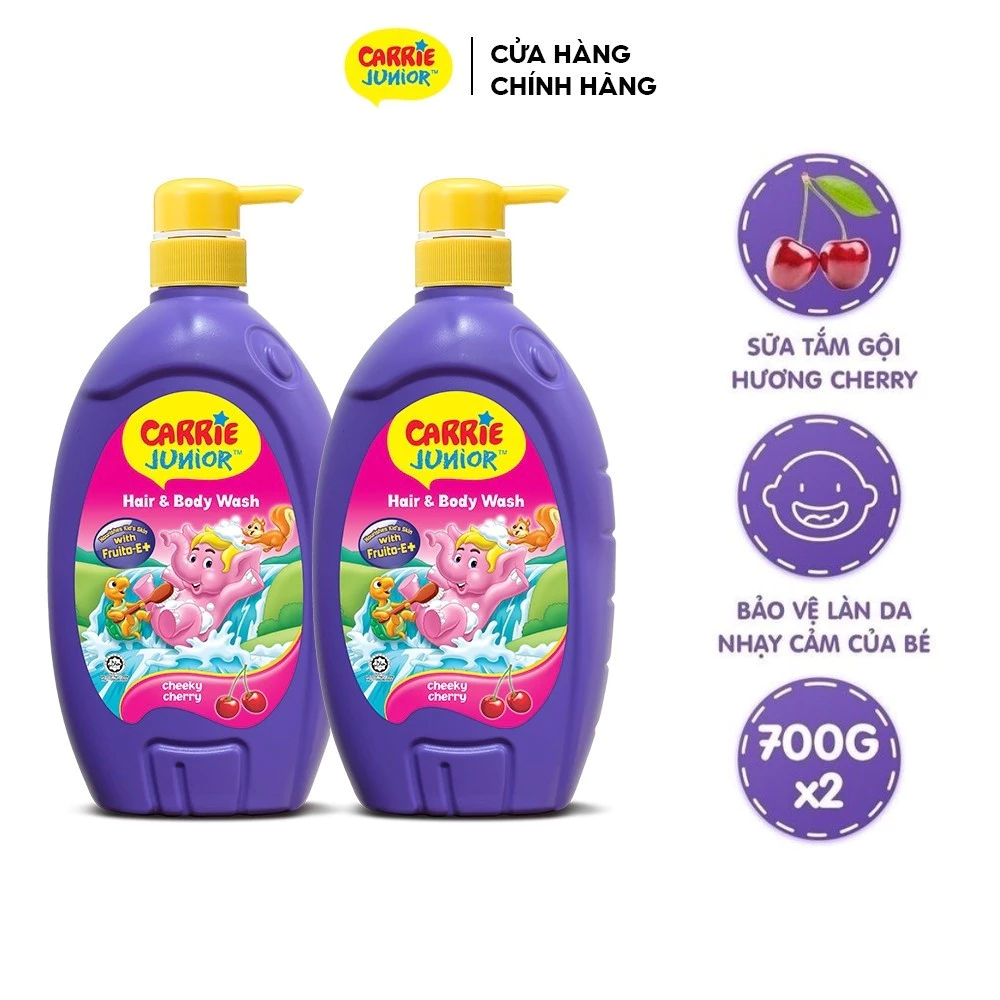LS 10.11 Ngô Kiến Huy x Combo 2 Chai Sữa Tắm Gội cho bé Carrie Junior hương Cherry ( 700g x 2 ...
