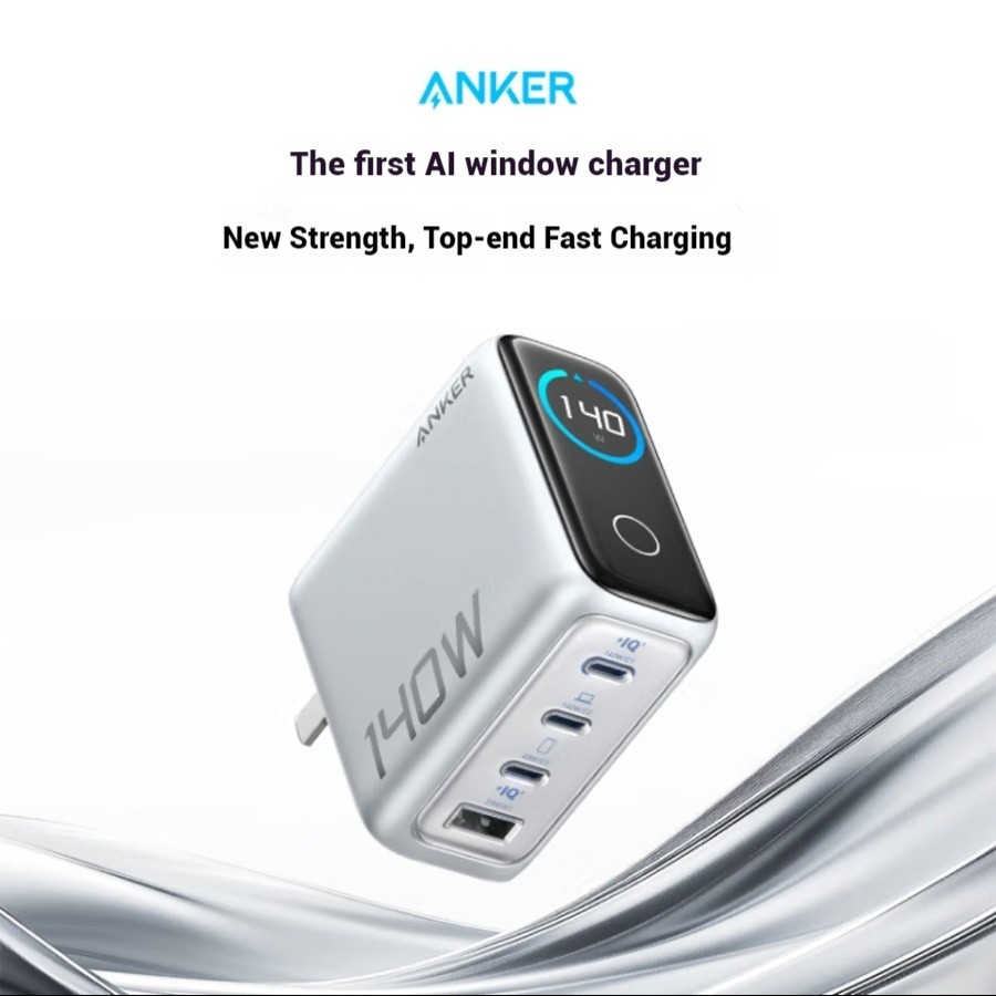 Củ sạc Anker Zolo 140W GaN A2697, màn hình LED, 3 cổng Type C, sạc ...