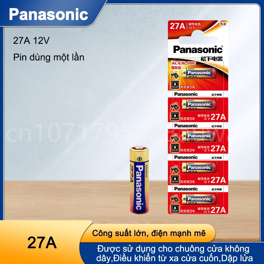 Pin Alkaline Panasonic 12V A27 27A thay chuông, điều khiển cửa cuốn ...