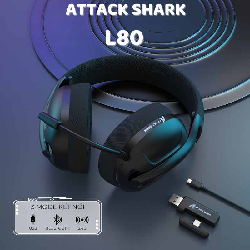 Tai nghe Gaming Attack Shark L80 Pro - 3 mode kết nối- Âm Bass 3D - Hỗ ...