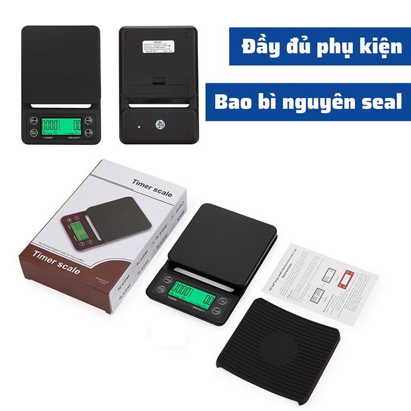 Cân Điện Tử Pha Cà Phê Timer Scale Mini 5kg/0.1g, Cân Đa Năng Đo Dễ ...