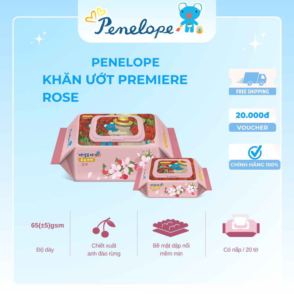 Khăn ướt Premiere Rose mini - Penelope | Shopee Việt Nam