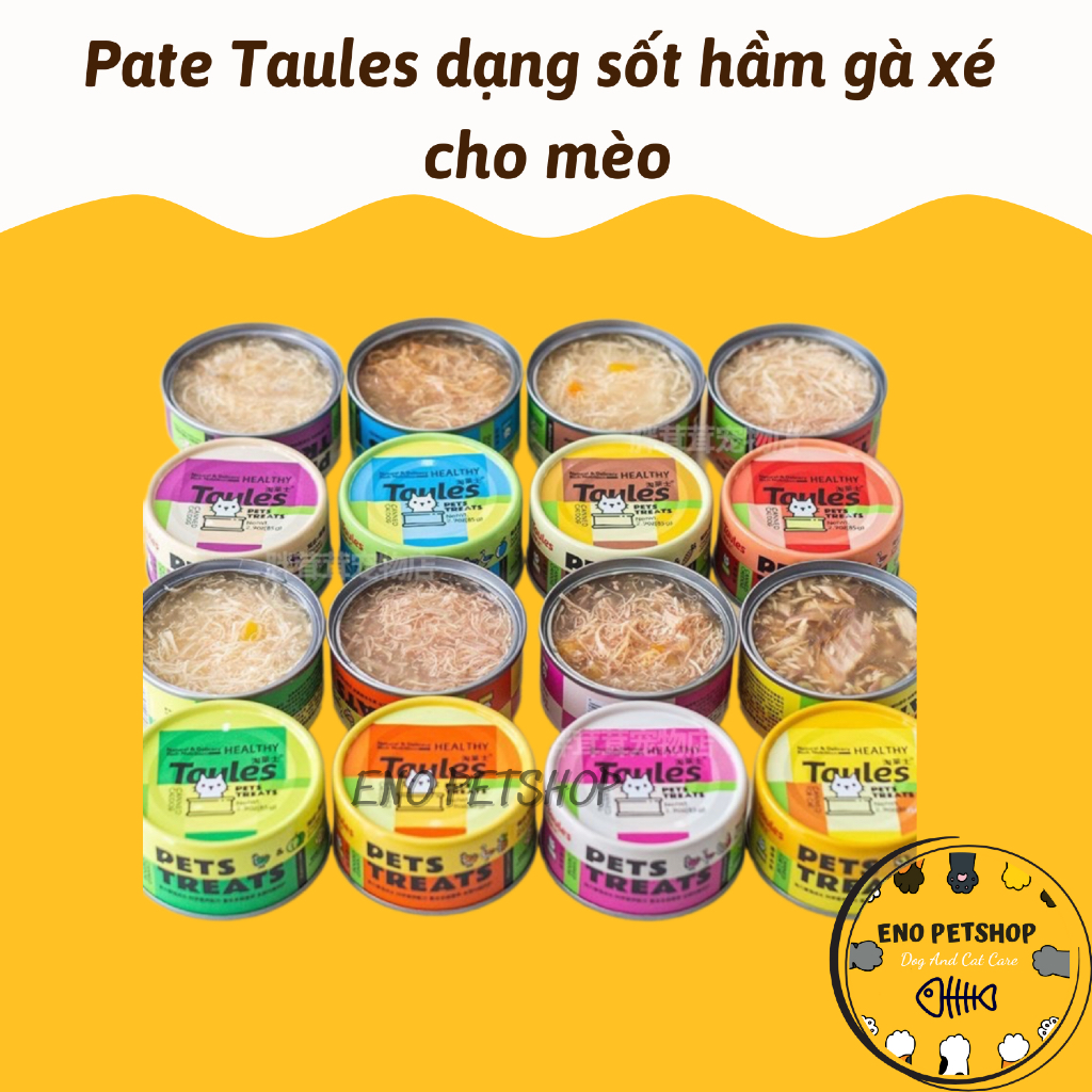 Pate lon Taules sốt hầm gà xé cho mèo kén ăn, bổ sung dinh dưỡng cho ...