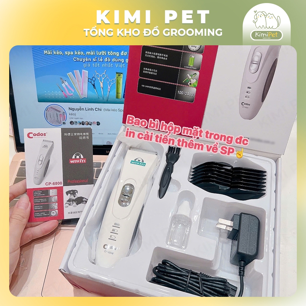Tông đơ Codos CP-6800 chính hãng, tông đơ cắt tỉa lông chó mèo chuyên ...