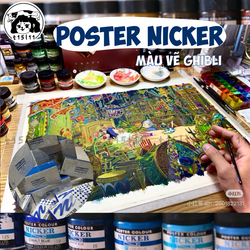 [t15l11] Màu vẽ Ghibli Poster Nicker Tuýt 20ml | Shopee Việt Nam