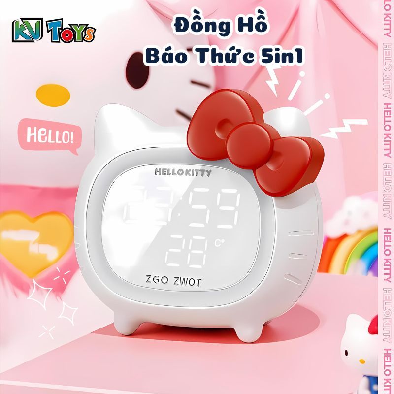 Đồng Hồ Báo Thức Hello Kitty Đa Năng 5in1 Làm Đèn Ngủ Nhiệt Kế Phòng ...