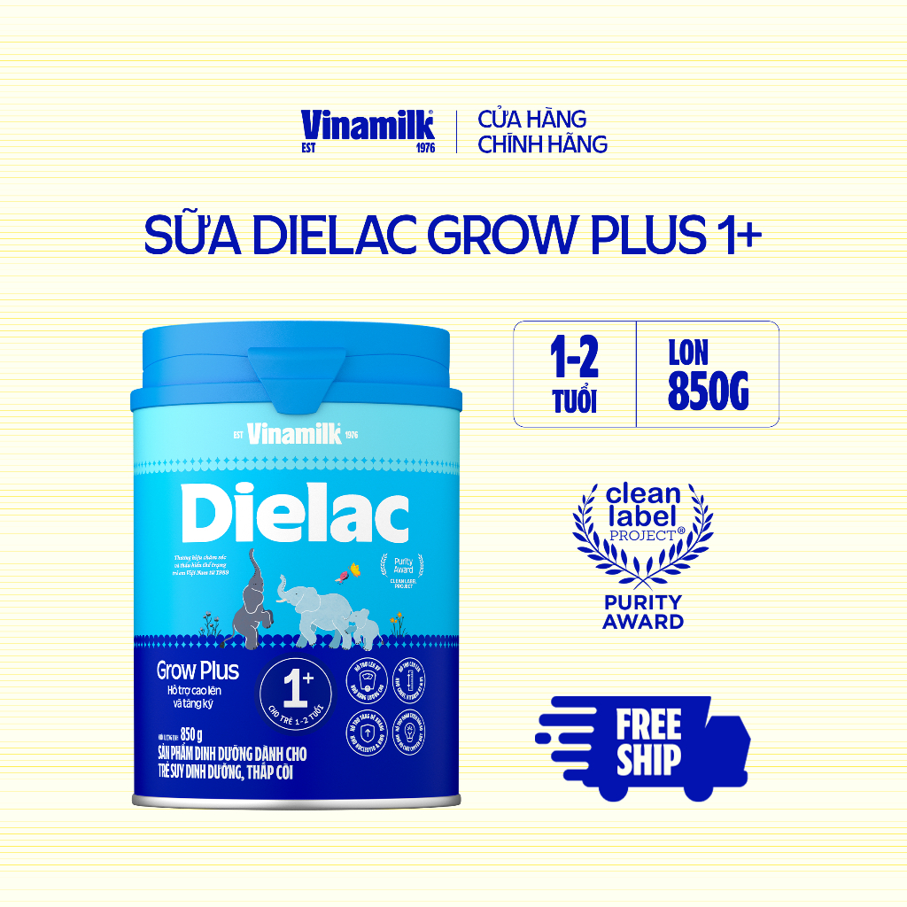 [BAO BÌ MỚI] Sữa Non Vinamilk Dielac Grow Plus 1+ HT 850g (Sữa bột cho trẻ từ 1 - 2 tuổi ...