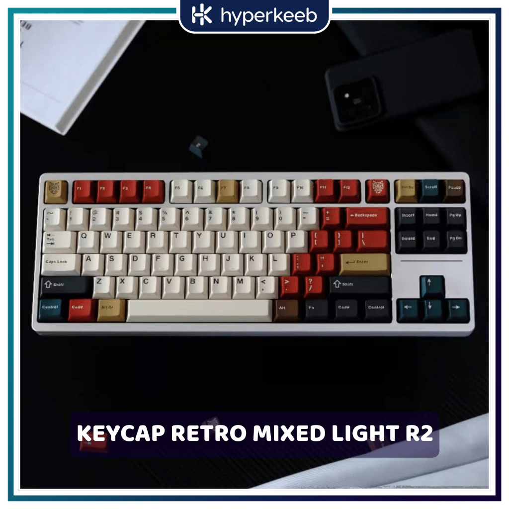 [HOẢ TỐC] Keycap Aifei Retro Mixed Light R2 | 114 nút x6 - nhựa ABS 1 ...