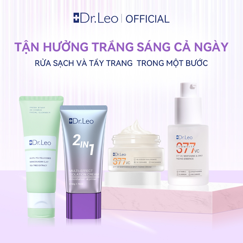[Bộ 4PCS] Kem lót 50g + Kem làm trắng da mặt 377 + Serum làm trắng da ...