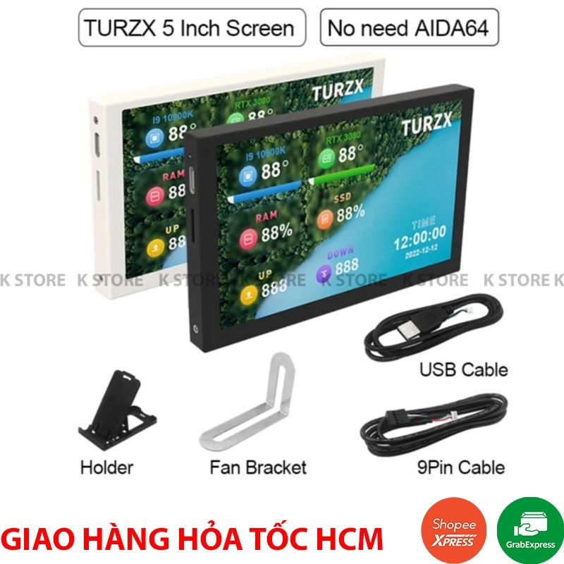 Màn hình 5 inch TURZX hiển thị thông số PC | Shopee Việt Nam