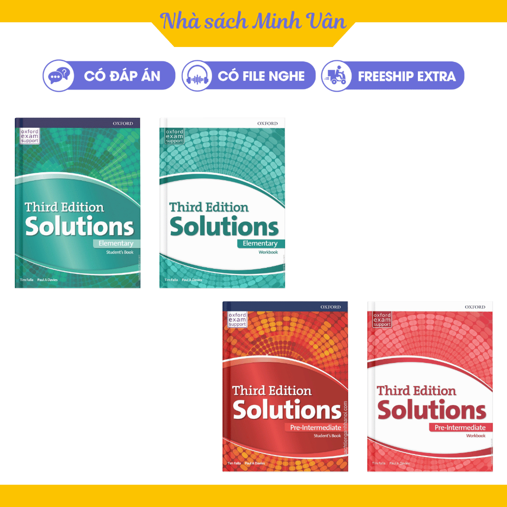 Sách - Solutions Elementary , Pre intermediate - Third Edition - Bộ 2 ...