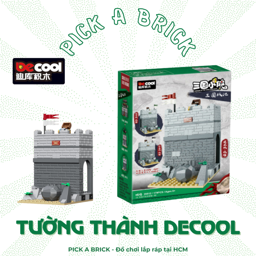 Tường thành DECOOL 20512 - Đồ chơi lắp ráp xếp hình PAB thành trì trung cổ MOC minifigures Tam ...