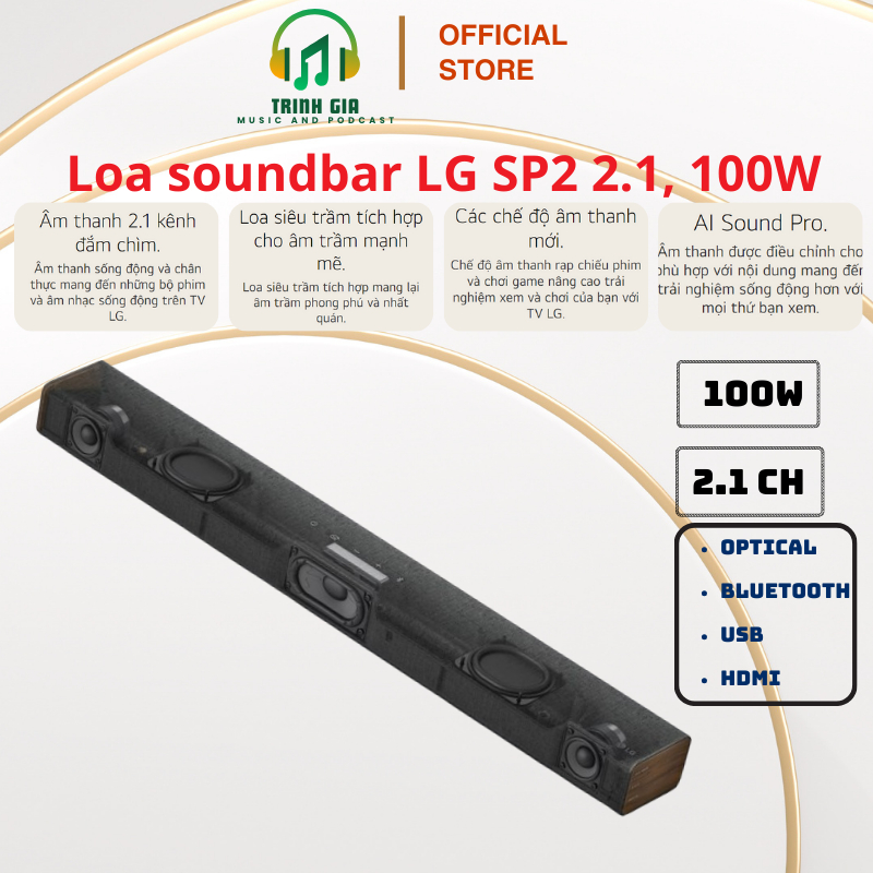 Loa thanh LG Soundbar SP2 2.1 100W, Loa thanh cho tivi, Loa thanh LG ...