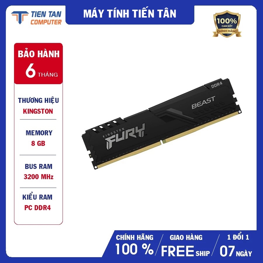 Ram PC Kingston Fury Beast Black 3200MHz DDR4 KF432C16BB | Shopee Việt Nam