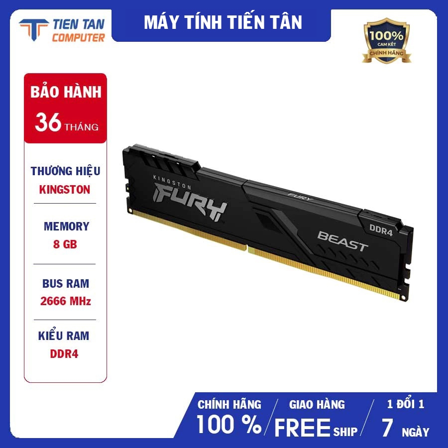 Ram PC Kingston FURY Beast- HyperX 8GB DDR4 2666Mhz (KF426C16BB/8 - HX426C16FB3/8) | Shopee Việt Nam