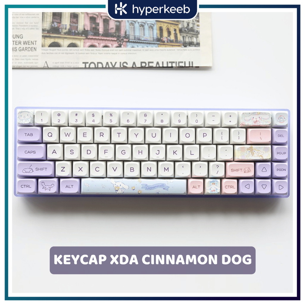 [HOẢ TỐC] Keycap 146 nút bàn phím cơ Cinnamon Dog đáng yêu, nhựa PBT dày 1,5mm in Dyesub, Keycap ...