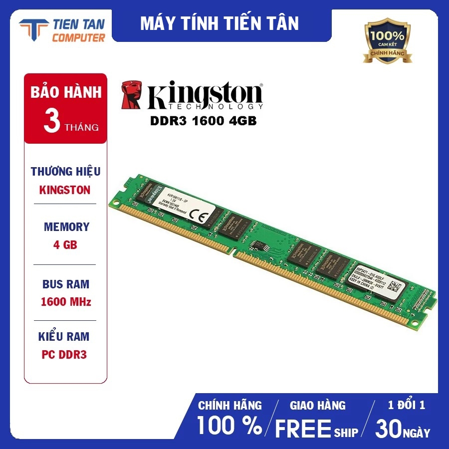 RAM DDR3 Kingston 4Gb 1600Mhz KVR16N11S8/4 PC | Shopee Việt Nam