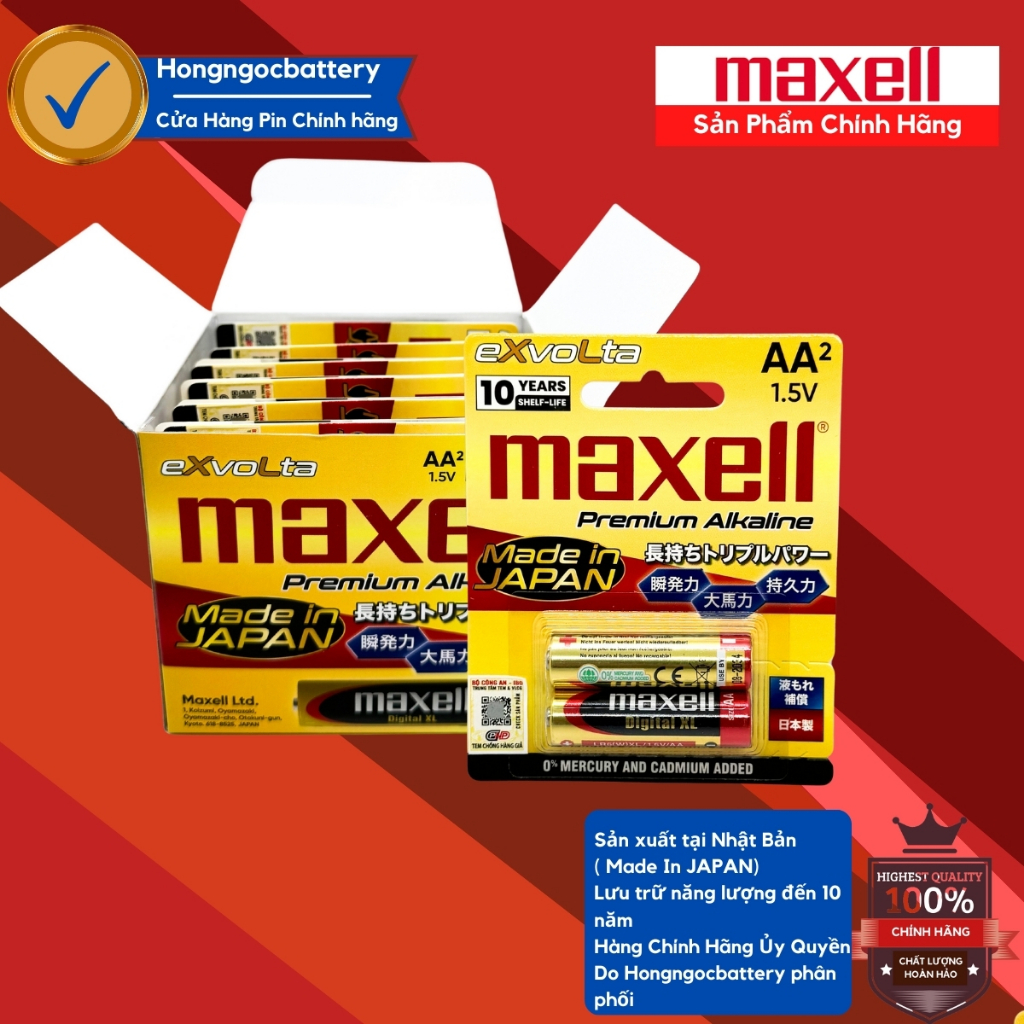 [ Made in JAPAN ] Hộp 24 viên pin AA , pin AAA Maxell Premium Alkaline ...