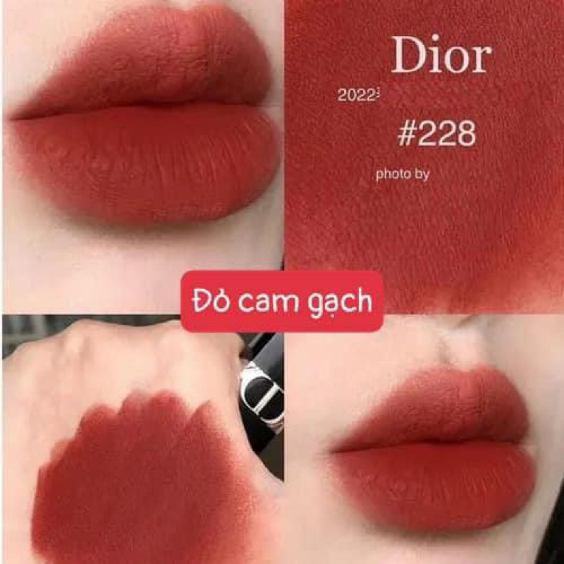 (Auth_hoả tốc) Son 𝐑𝐨𝐮𝐠𝐞 𝐃𝐈𝐎𝐑 màu 𝟐𝟐𝟖 𝐕𝐞𝐥𝐯𝐞𝐭 - 𝐁𝐚𝐛𝐲 𝐋𝐨𝐨𝐤 (đỏ nâu gạch) Full size Full box ...