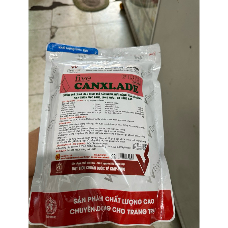 canxi.ADE gói 1kg cho vật nuôi, thuốc bổ cho gà. chống cắn mổ, kích ...