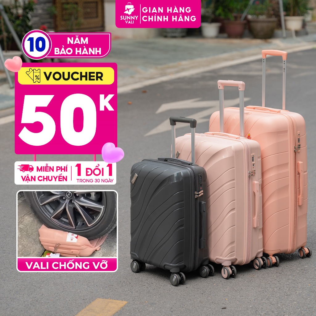 Vali kéo SUNNY PP11 - Nhựa PP chống vỡ tuyệt đối, khóa hải quan TSA ...
