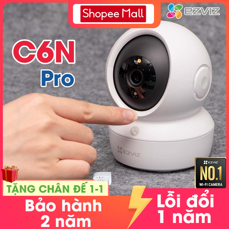 [GIẢM TỚI 300K] Camera Wifi EZVIZ C6N Pro 3MP 2K hàng chính hãng,xoay 360 trong nhà,âm thanh 2 ...