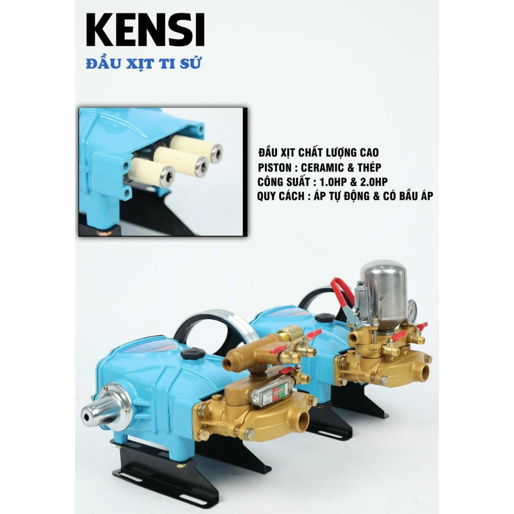 Đầu bơm máy rửa xe Piston áp lực cao 2.9HP KENSI | Đầu máy cao áp dây đai| Đầu nén, xịt phun ...