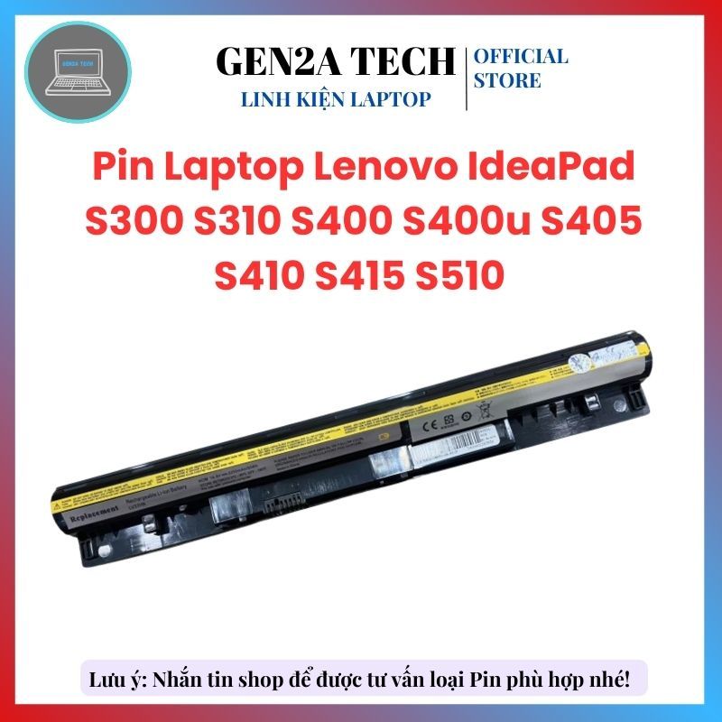 Pin laptop Lenovo IdeaPad S300 S310 S400 S400u S405 S410 S415 S510 – S400 – 4 CELL BẢO HÀNH 12 ...