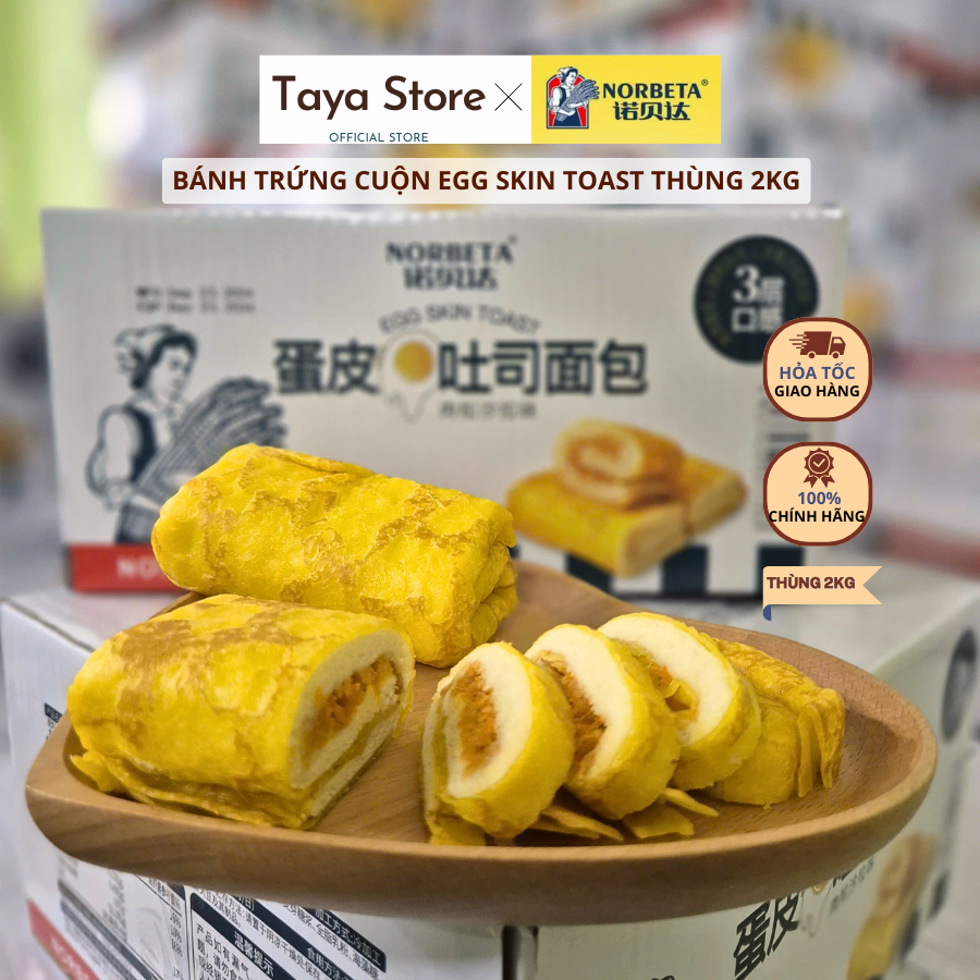 Bánh Trứng Cuộn Chà Bông Norbeta Egg Skin Toast Thùng 2kg Trung Quốc ...
