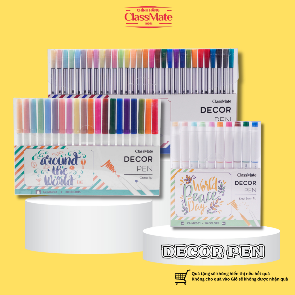 Combo 3 Bộ Bút Brush CLASSMATE Decor Pen 10/20/30 Màu Brush Fineliner ...
