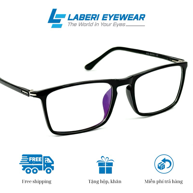 Gọng kính cận mắt vuông nam nữ LABERI eyewear chất liệu nhựa dẻo cao ...