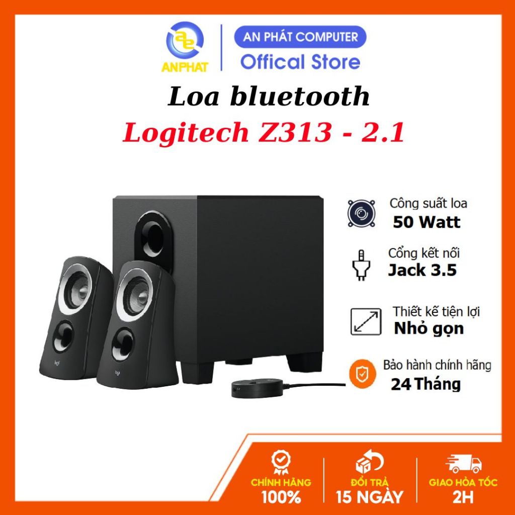 Loa logitech Z313 2.1 - Công suất 50W - Chính hãng | Shopee Việt Nam