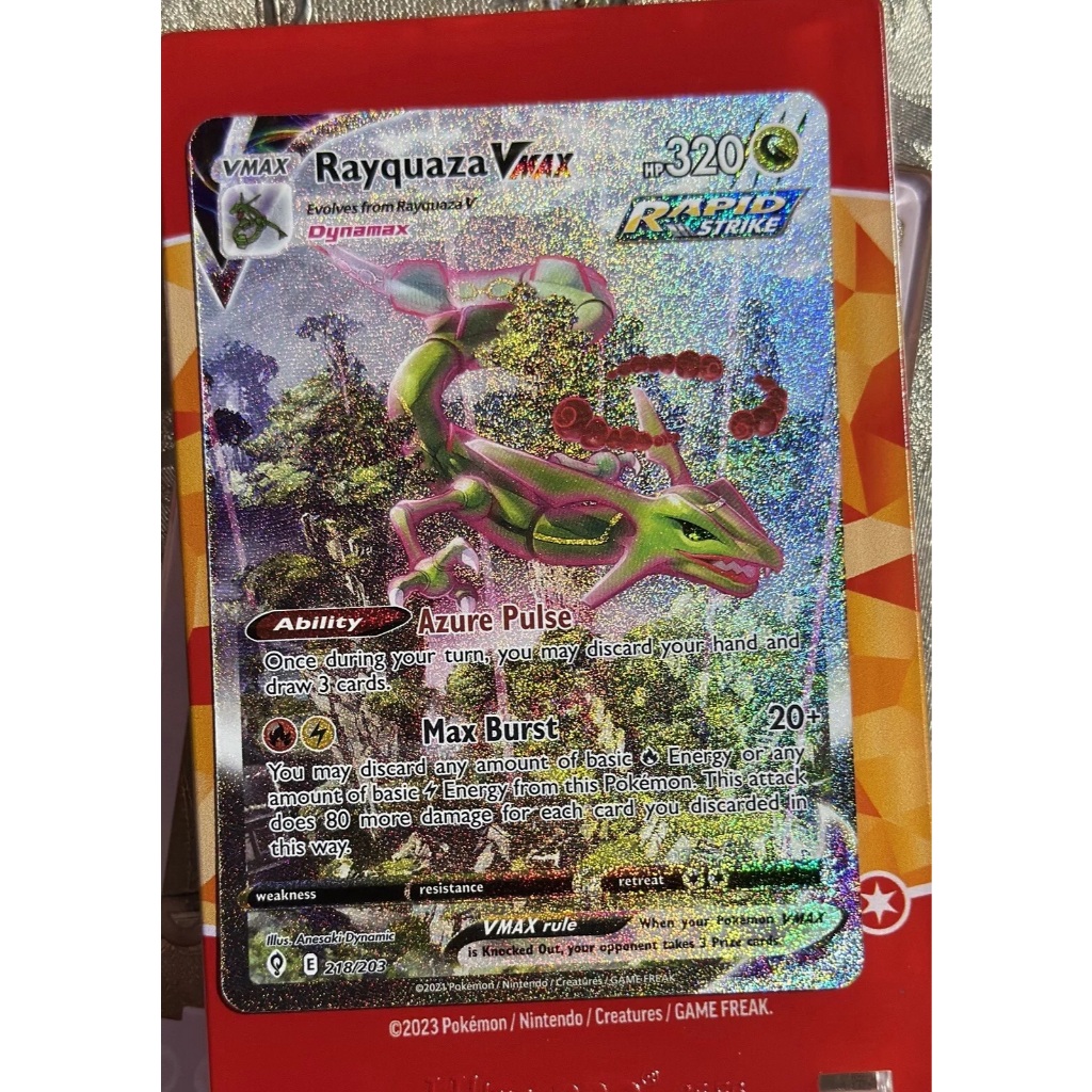 Thẻ Pokemon TCG Rayquaza VMAX Alternate Art Secret 218 203 Swsh07 Evolving Skies Holo 2173 NF 1 ...