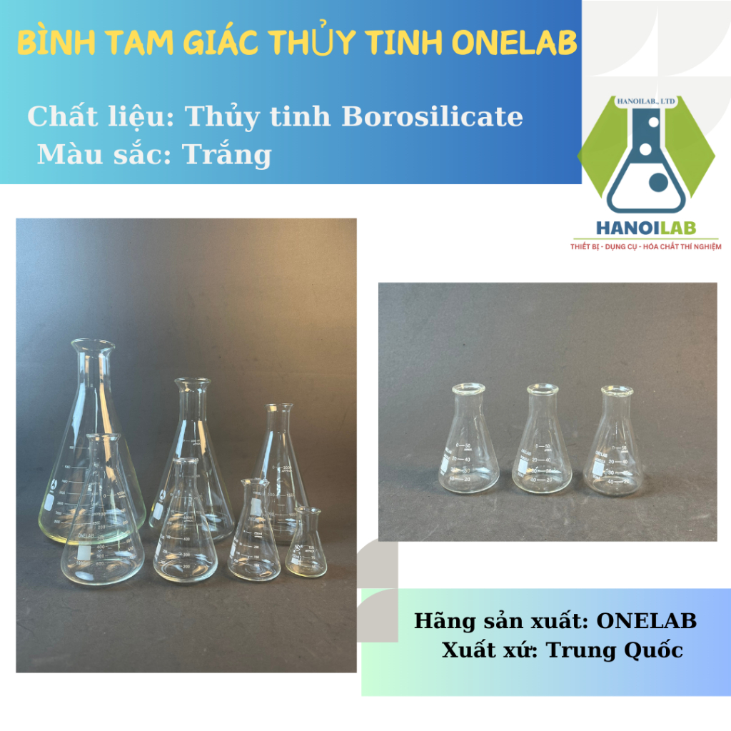 Bình tam giác thủy tinh Onelab kích thước 50ml - 500ml- YTHN | Shopee Việt Nam