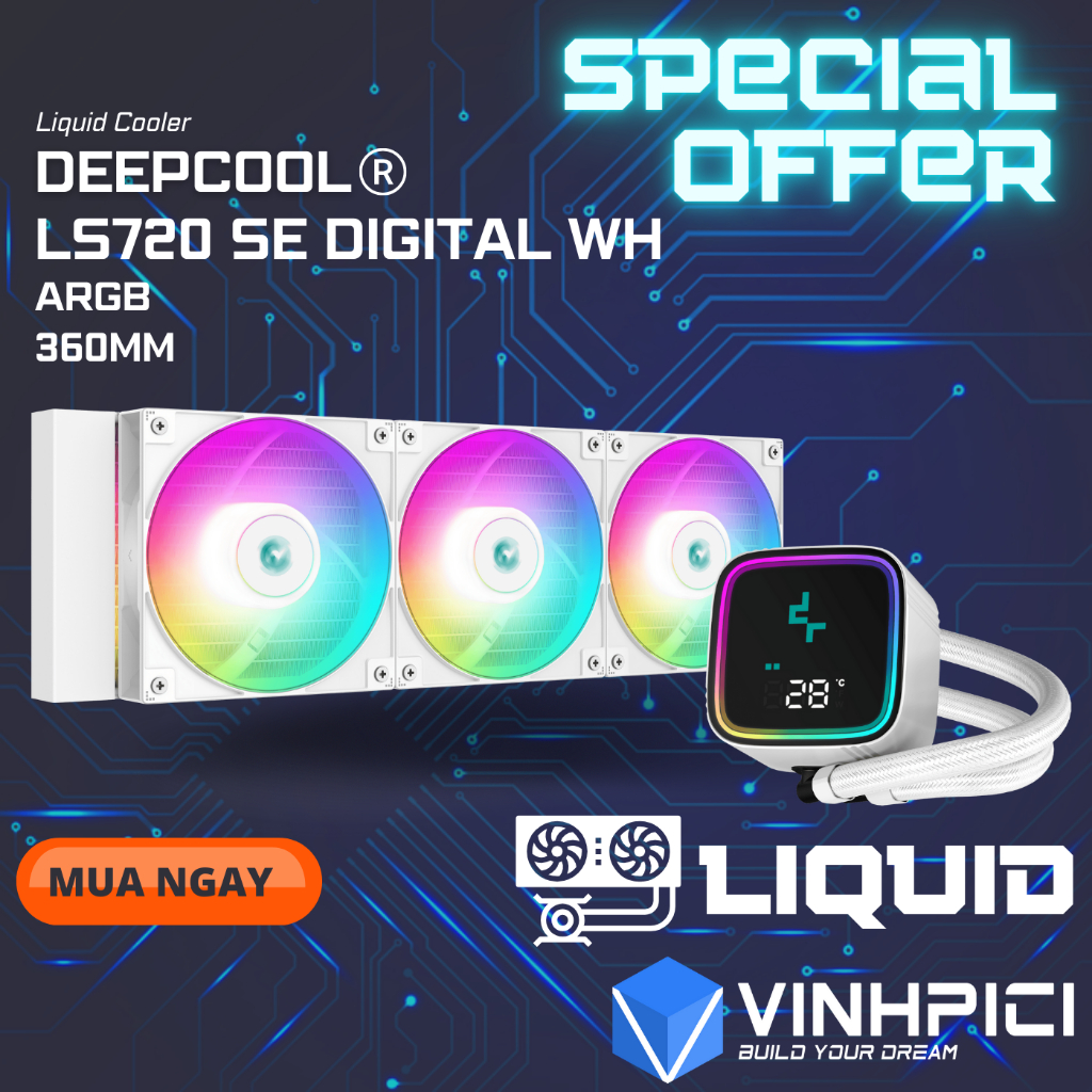 Tản nhiệt nước CPU Deepcool LS720 SE DIGITAL WHITE [NEW] | Shopee Việt Nam