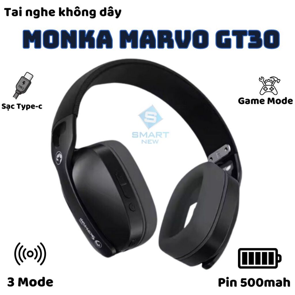 Tai nghe gaming không dây Monka Marvo GT30 - 3 mode - Pin 500mah - Có ...